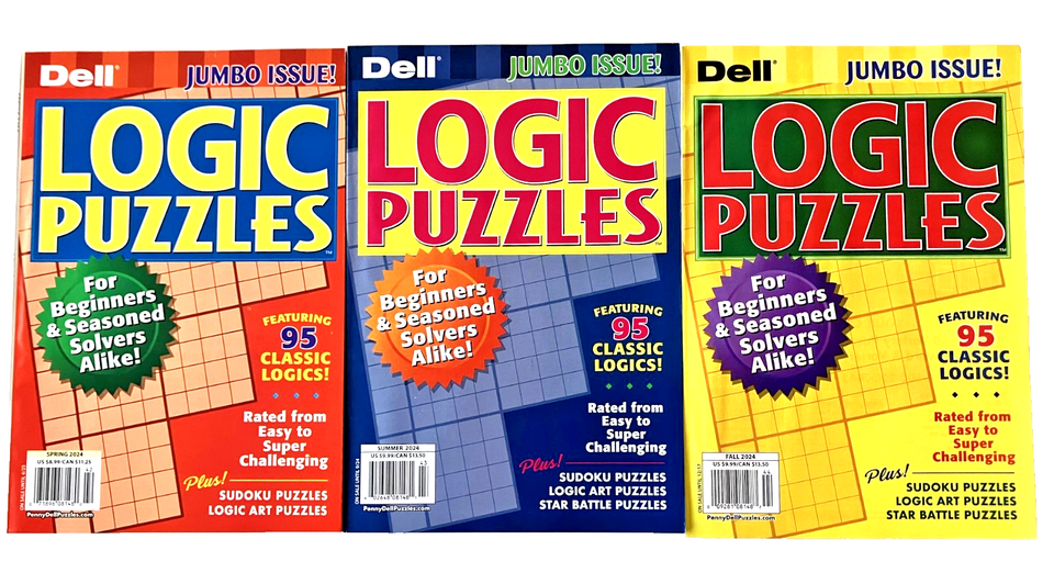 NEW Lot 10 Penny Press Dell LOGIC Problems Math, Collector, Expert ...