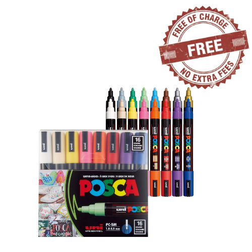 16 Pack Uni POSCA PC-5M Water-Based Paint Markers Assorted Colors FREE ...