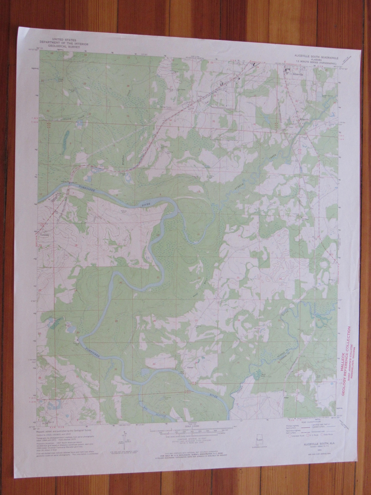 Aliceville South Alabama 1973 Original Vintage USGS Topo Map | eBay