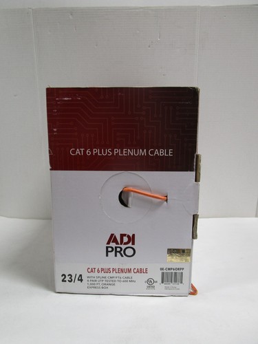 ADI PRO CAT 6 PLENUM CABLE ORANGE 23/4 0E-CMP6ORPP 1000 FOOT EXPRESS BOX NEW! | eBay