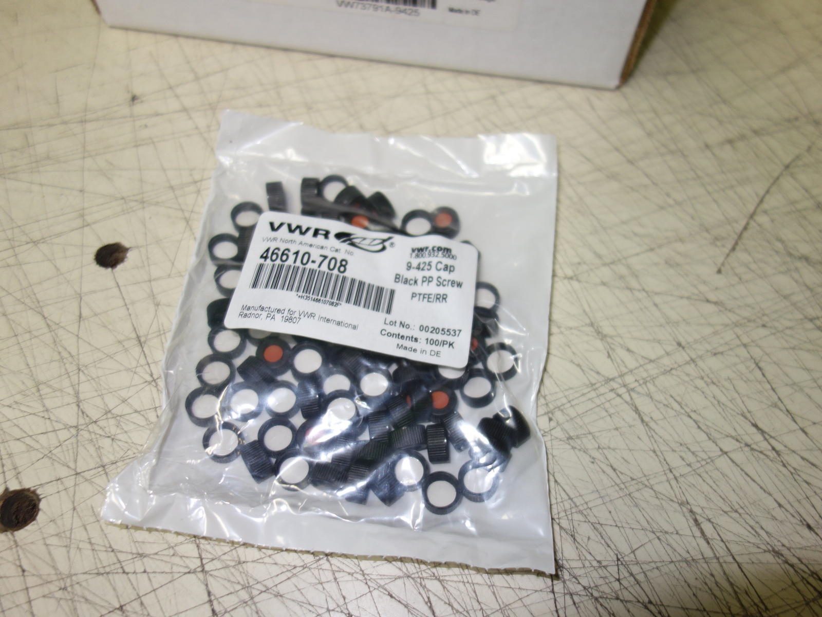 VWR Plastic Black Caps for 9mm Screw-Thread Vials PTFE/Silicone 46610 ...