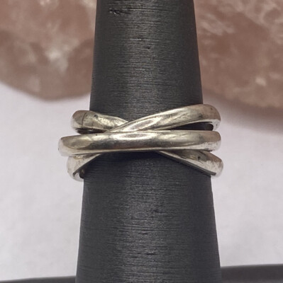 Vintage Sterling Silver Intertwined Triple Rings Size 6 | eBay
