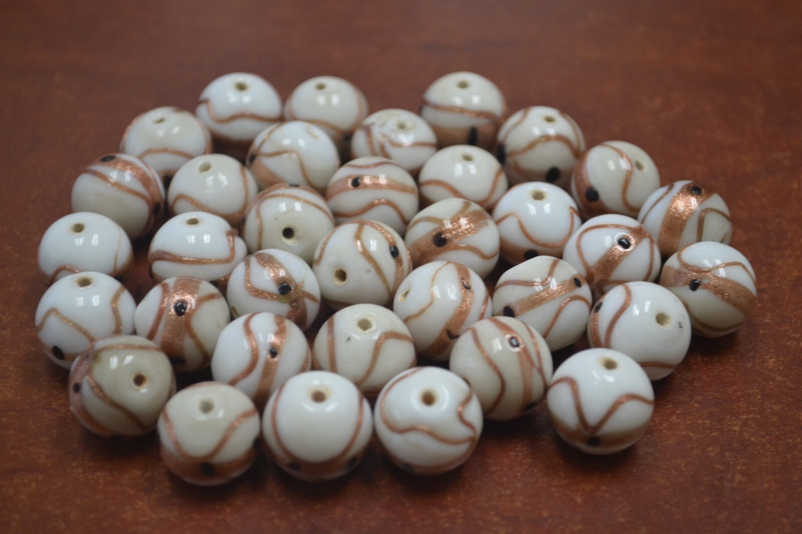 100+ PCS WHITE ROUND LAMPWORK GLASS GLASS BEADING BEADS 15mm #T-2230 | eBay