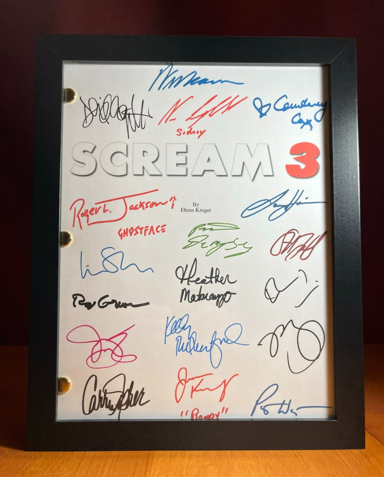 Scream 3 Script Signed- Autograph Reprints- Ghost Face | eBay