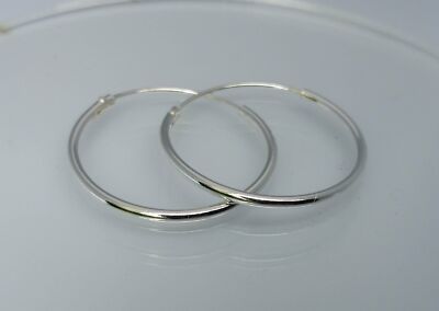 Small Plain Silver Hoops - 177C4 - Real 925 Sterling Silver | eBay ...