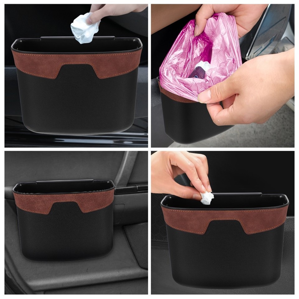 2 Count Car Mounted Garbage Bin Automobile Trash Can Waste Holder | eBay UK