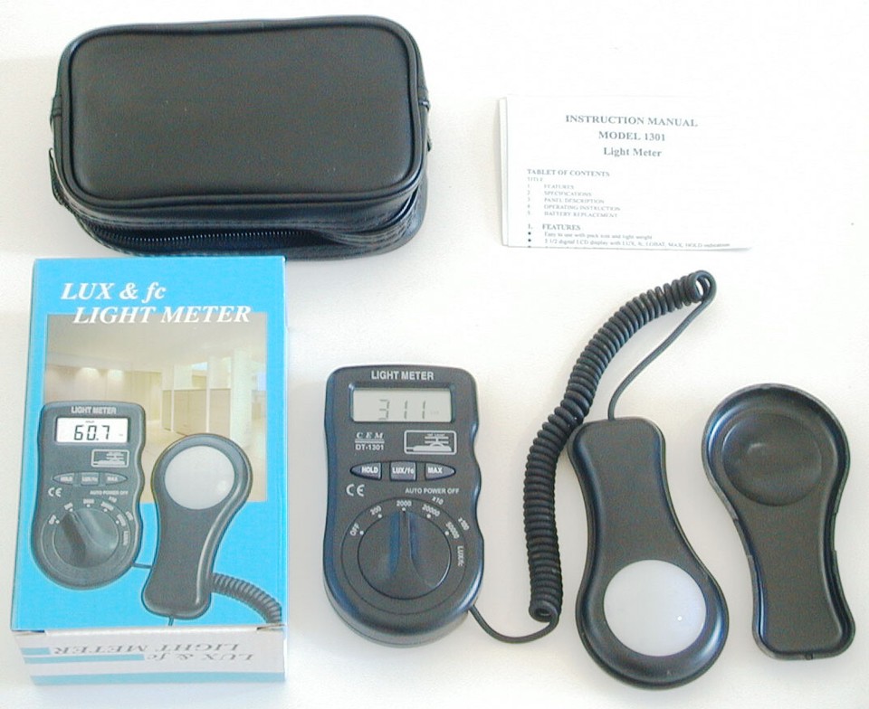 CEM DT-1301 Digital LCD Light Meter 50000 Lux foot-candle fc Tester ...