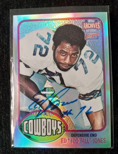 2001 TOPPS ARCHIVES RESERVE ED TOO TALL JONES Autograph DALLAS COWBOYS ...