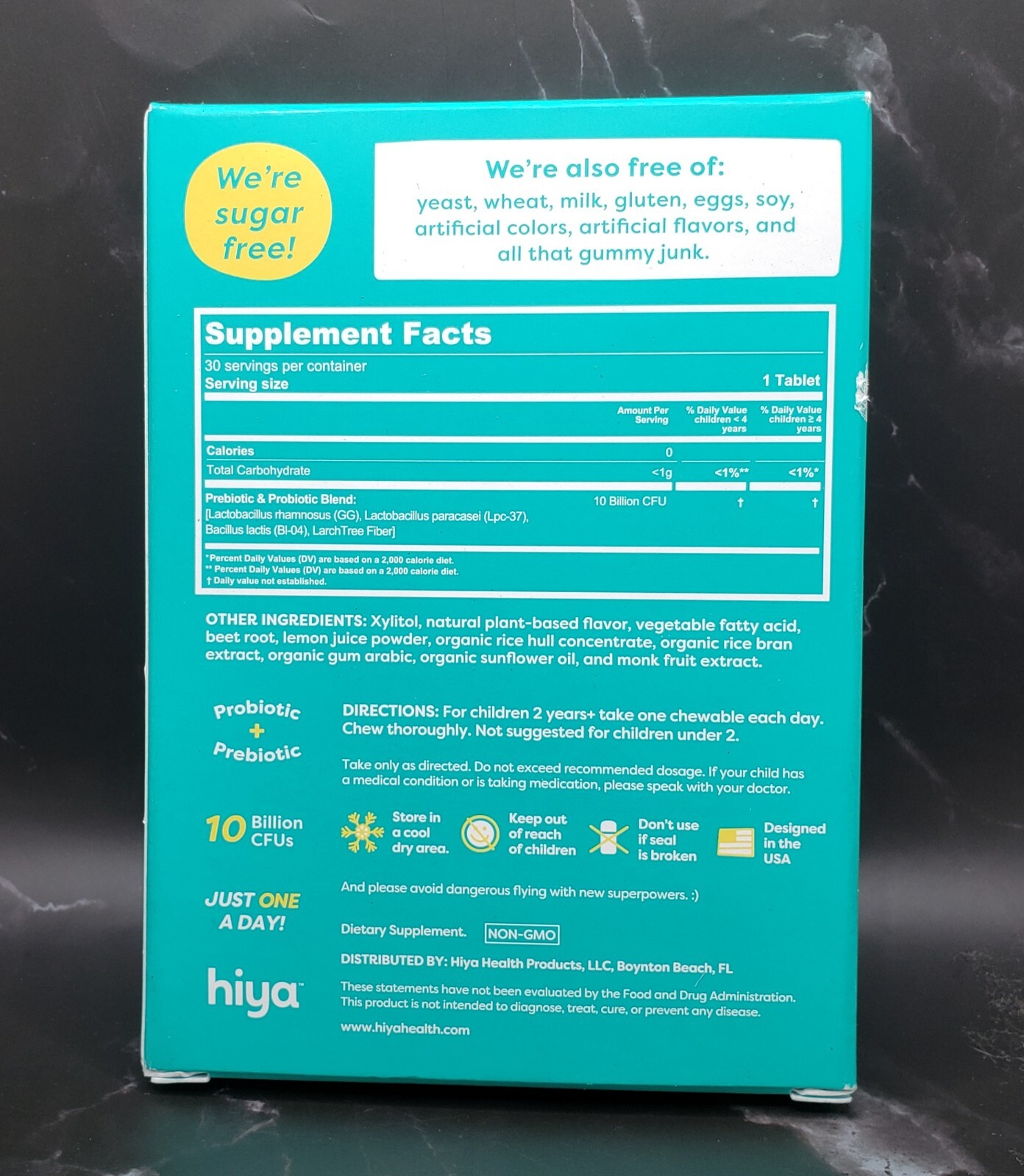 Hiya Health Kids Daily Probiotic 30 Chewables - 30 Day Supply Sealed ...