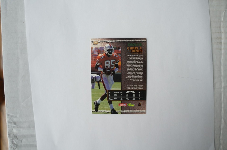 1995 Pro Line AUTO #380 Chris T. Jones Hand-Signed Autograph Eagles ...