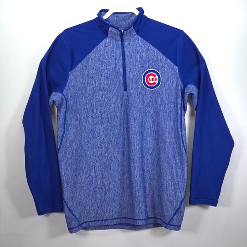 Chicago Cubs Antigua 1/4 Zip Pullover Mens Medium Blue Activewear ...
