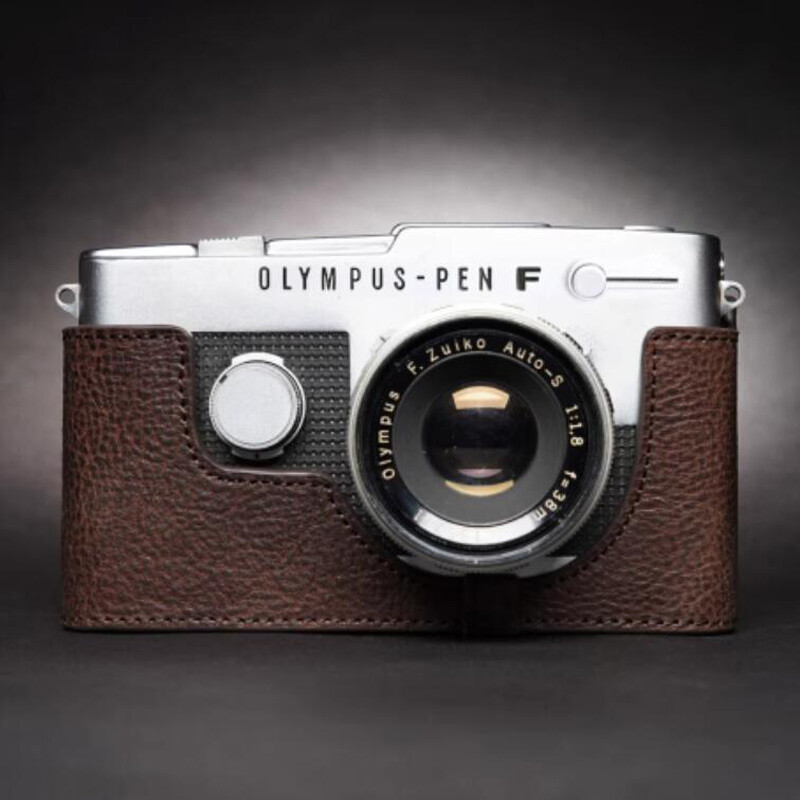 Genuine Leather Half Camera Case Bag Cover For Olympus PEN-FT/PEN-FV ...
