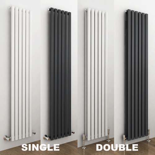 Vertical Column Radiator 1800 Anthracite White Central Heating Tall ...