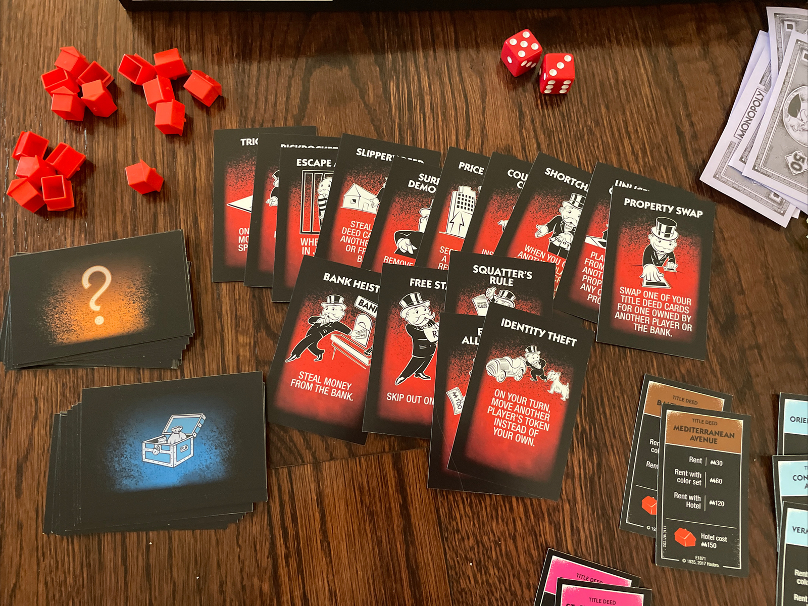 Monopoly Cheater’s Replacement Pieces Cheat Cards Dice Money Chest ...