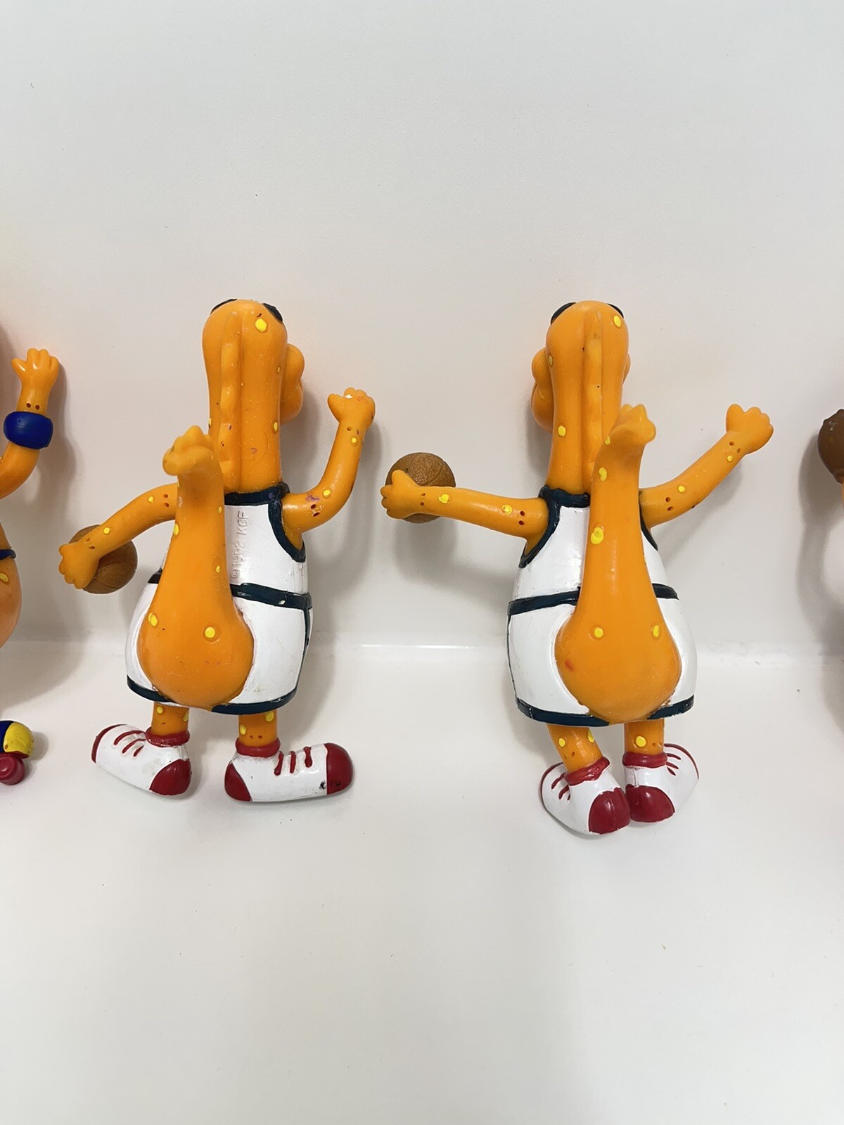 4 Vintage Kraft CHEESASAURUS REX Dinosaur Bendy Figure Lot Toy Mac N ...