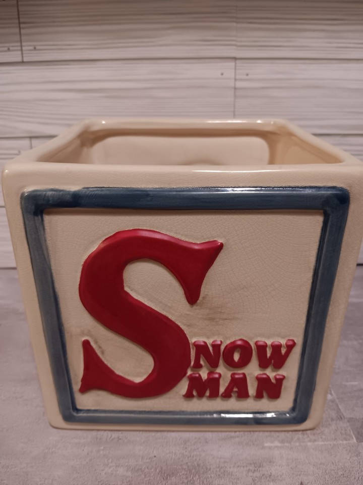 Vintage Target Ceramic Christmas Toy Block Box Tree Planter Santa Claus ...