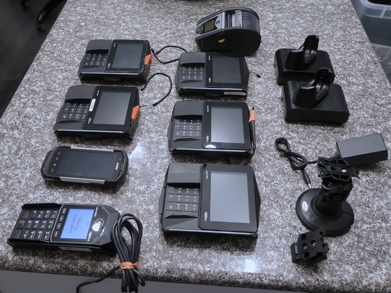 Ingenico Lane 7000 & Lane 3000 POS Credit Card Terminal Lot w/ Printer