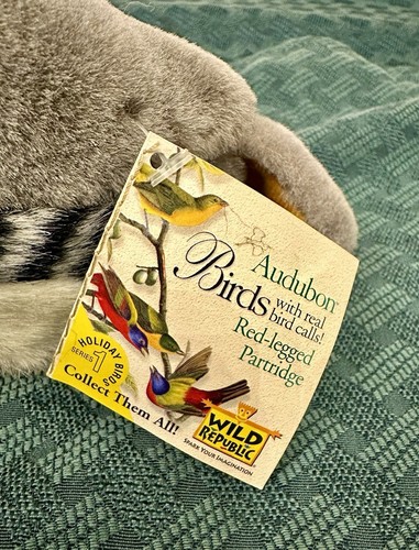 Audubon Wild Republic Red Legged Partridge Plush Bird Makes Sounds RARE ...