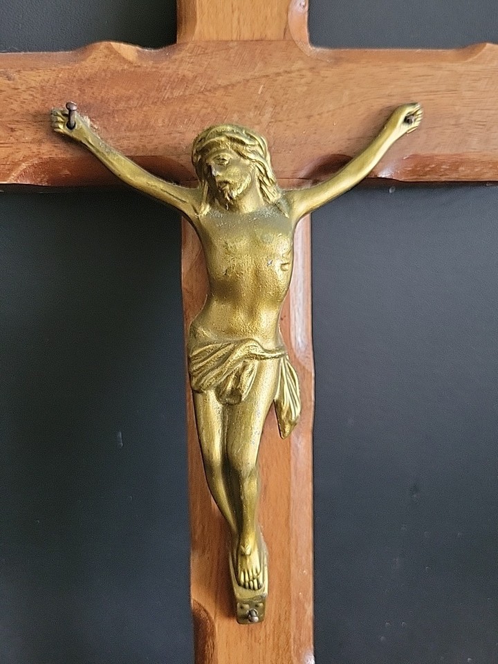 Vintage Wooden Crucifix Last Rights Sick Call Exorcism Kit Catholic ...