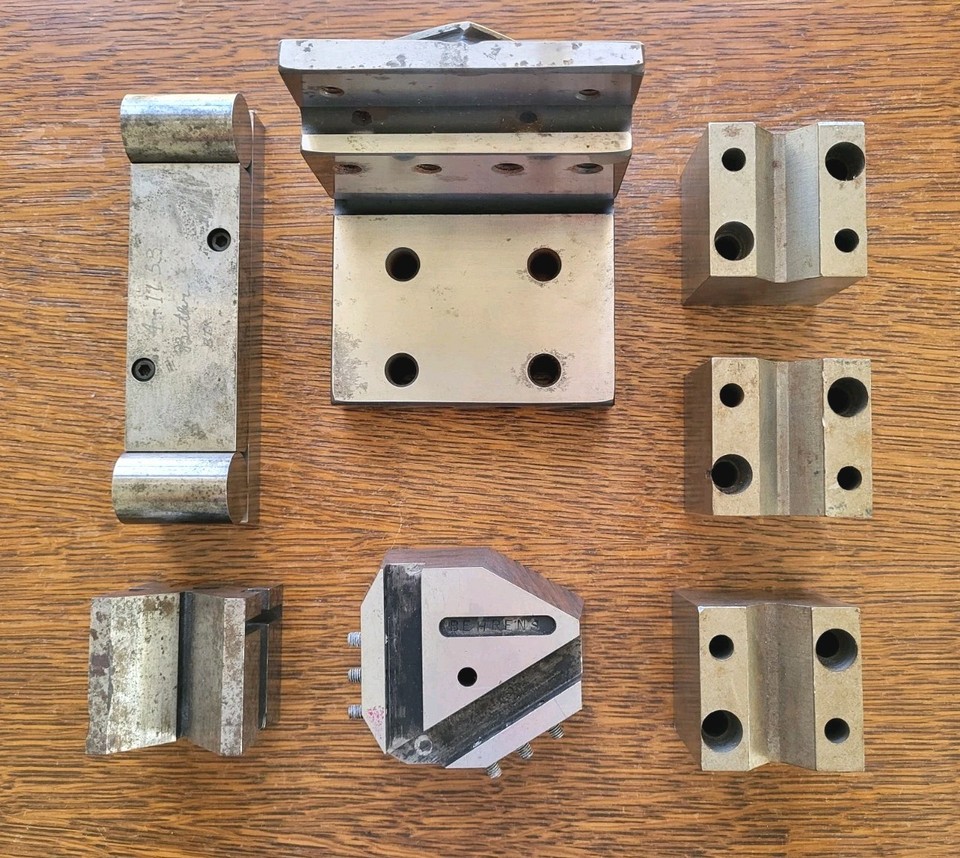 (7) Machinist Lathe Mill Misc. Blocks/Bench Block/Angle Block/V-Block ...