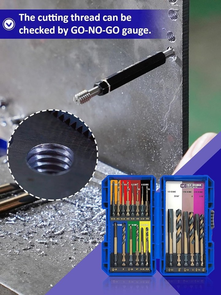20pcs Hex Shank Drill and Tap Set, Quick Change Tap Set and Hex Drill ...