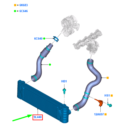 FORD TRANSIT MK3 Intercooler Radiator 4967772 8C16-9L440-BB NEW GENUINE ...