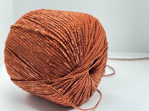 Copper Fettuccia Skinny Ribbon Yarn 82233 Ice Yarns 50gr, 114yds x 2mm ...