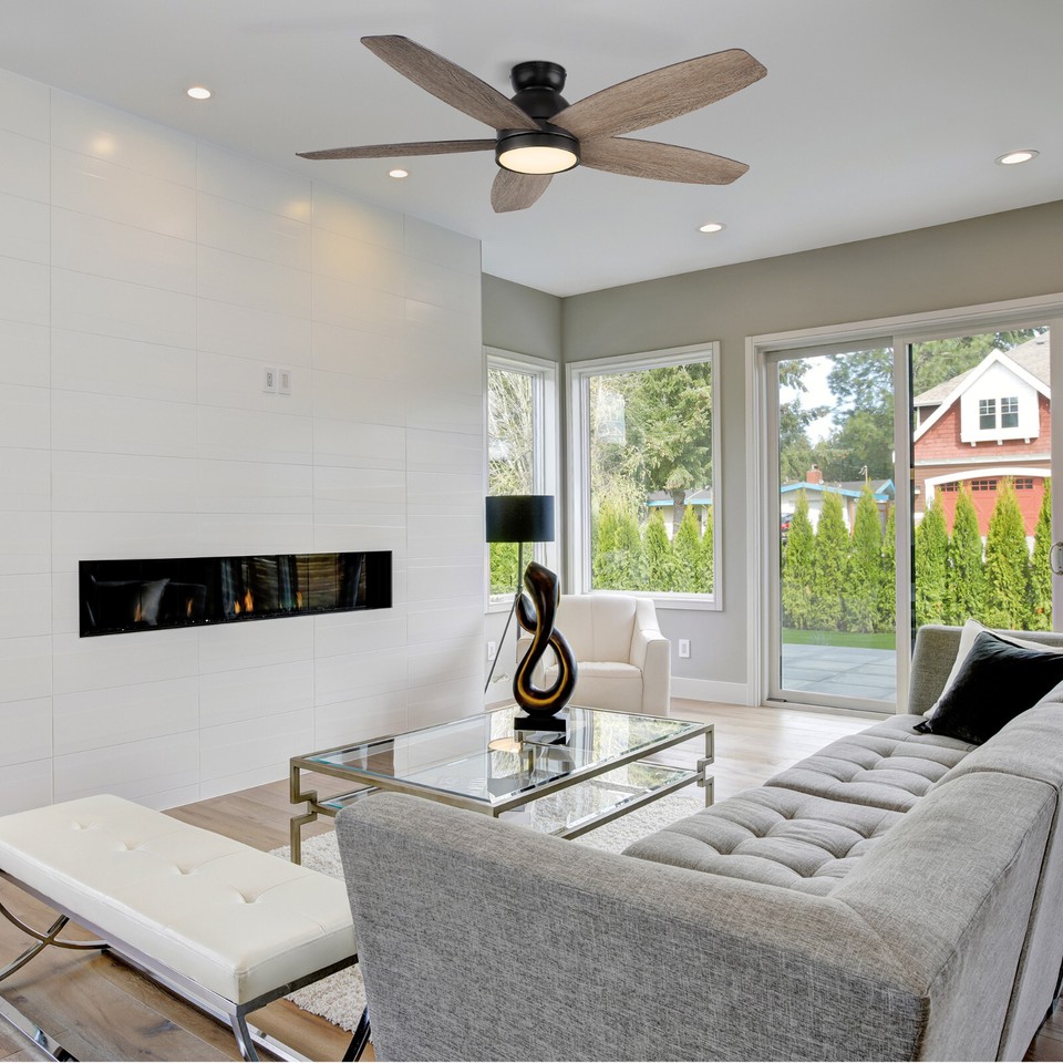 SMAAIR 52in Flush Mount Ceiling Fan with Dim Light and Remote | eBay