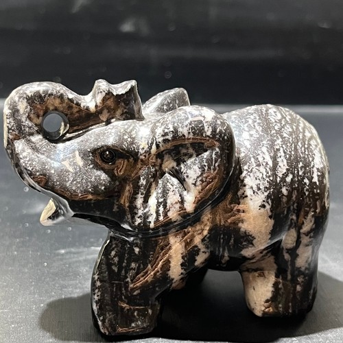 182G Natural Shellstone Quartz Carved Crystal Elephant Skull Reiki Gem ...