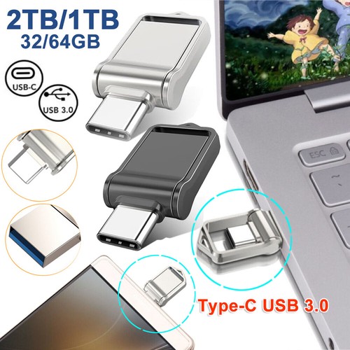 2TB 1TB 64GB USB 3.0 Otg Flash Drive Type C for Android Samsung Memory ...