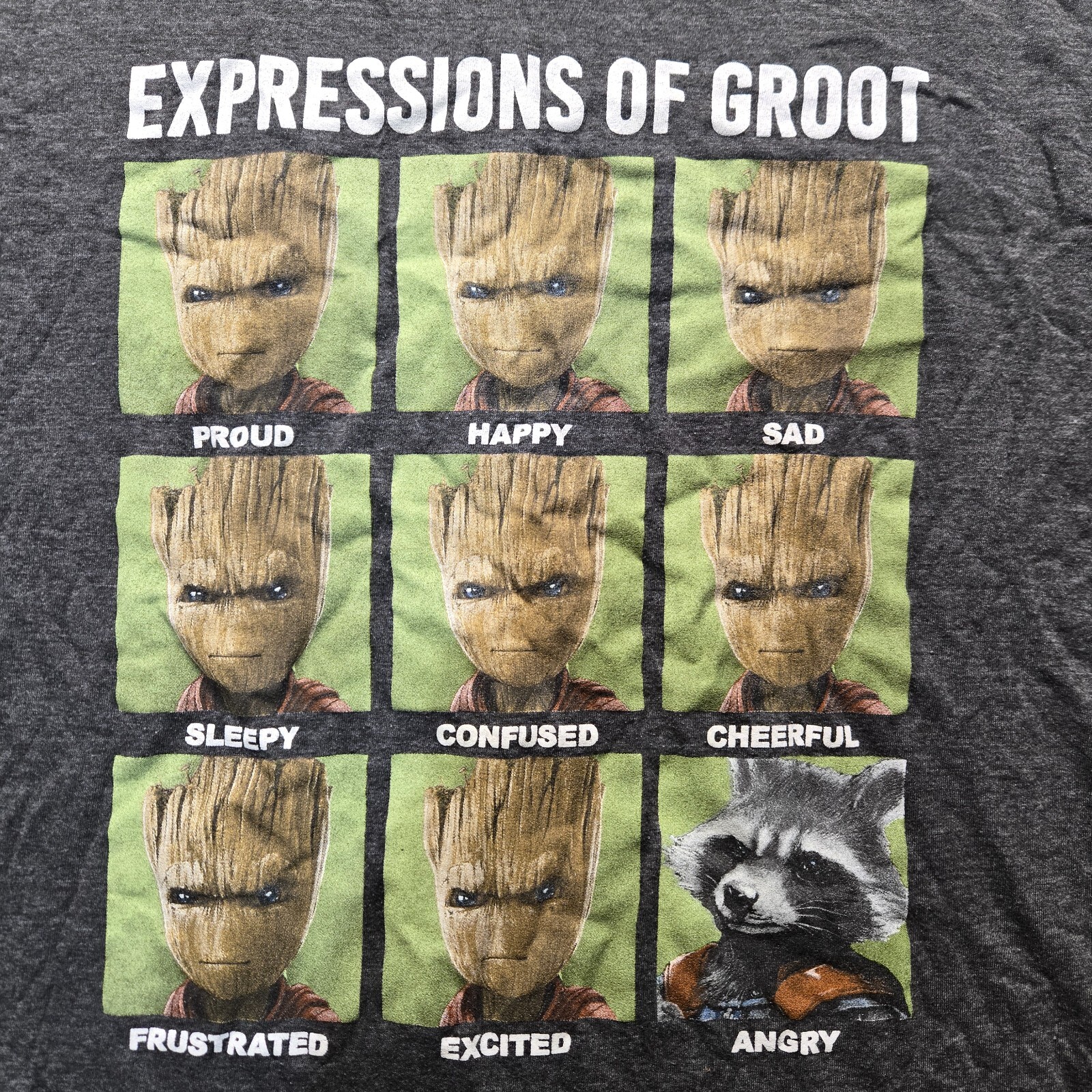 Groot Guardians of The Galaxy T-Shirt faces Expressions of Groot Men's M Medium | eBay