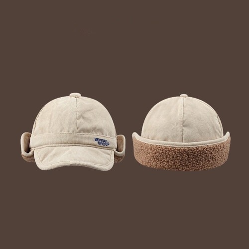 Lamb Wool Flying Caps Thickened Duckbill Hat Popular Ear Cover Caps ...