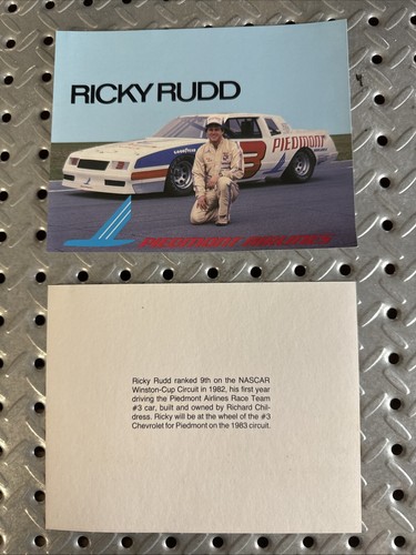 1980’s Ricky Rudd PIEDMONT Driver Handout Hero Card VINTAGE 6” x 9” | eBay