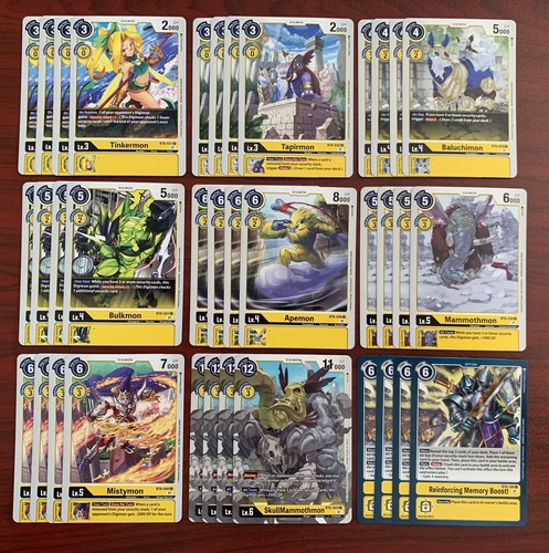 DIGIMON CARD GAME BT06 BT6 ENG BULKMON APEMON MISTYMON COMMON U YELLOW ...