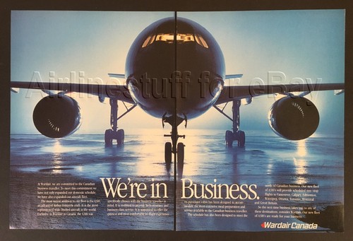 1988 WARDAIR CANADA Airlines AIRBUS A310-300 INTRODUCTORY ad advert ...