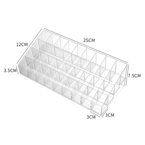 Trapezoid Clear Makeup Display 40 Lattices Lipstick Stand Case Cosmetic ...