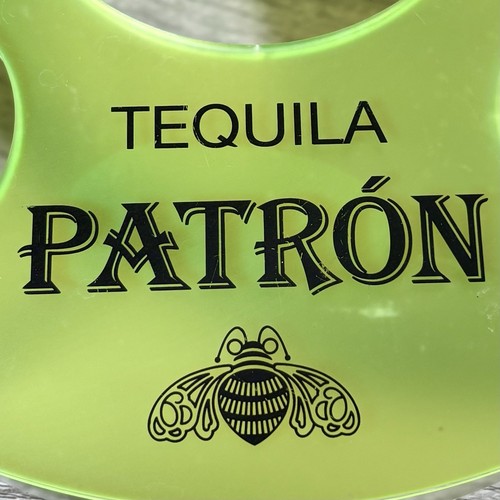 Rare Patron Tequila Neon Green / Clear Round Bottle & Shots Serving ...
