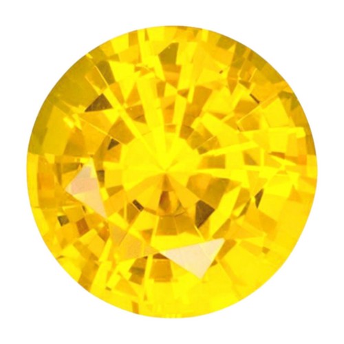 Yellow Sapphire Round Cut Gemstone 5mm Lustrous Loose Gemstone 0.50 Cts ...