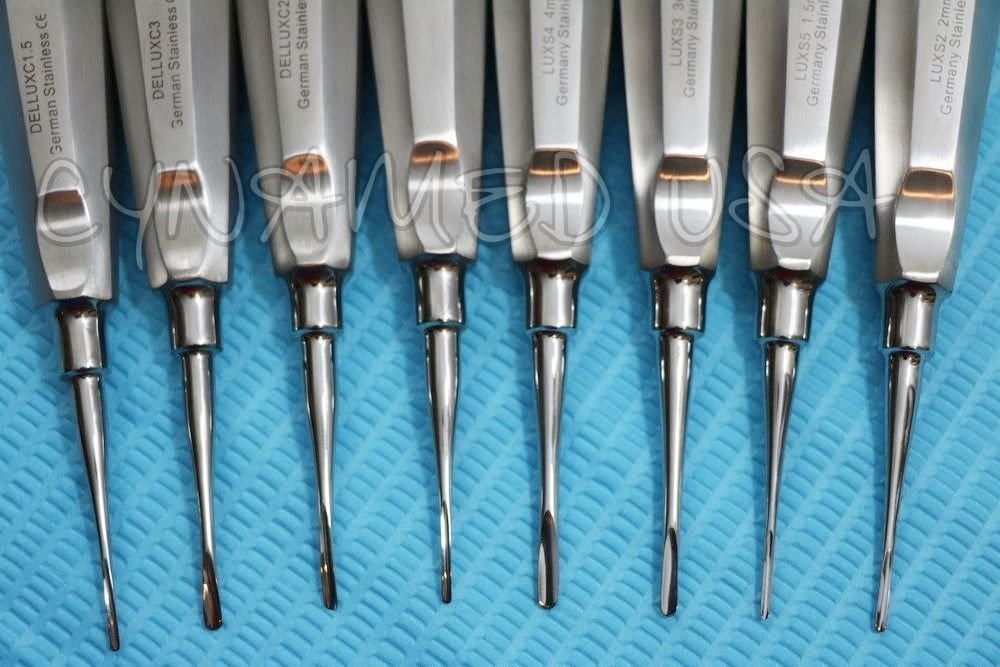 GERMAN Dental Luxating Elevator Tooth Extracting Tools 8 Pcs Curved ...