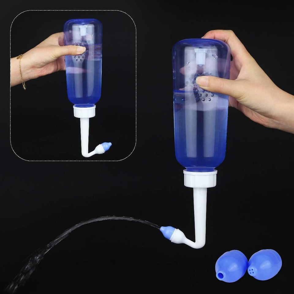 Neti Pot - Nasal Irrigation Wash Bottle Sinus Rinse Salt Packets Nettie ...