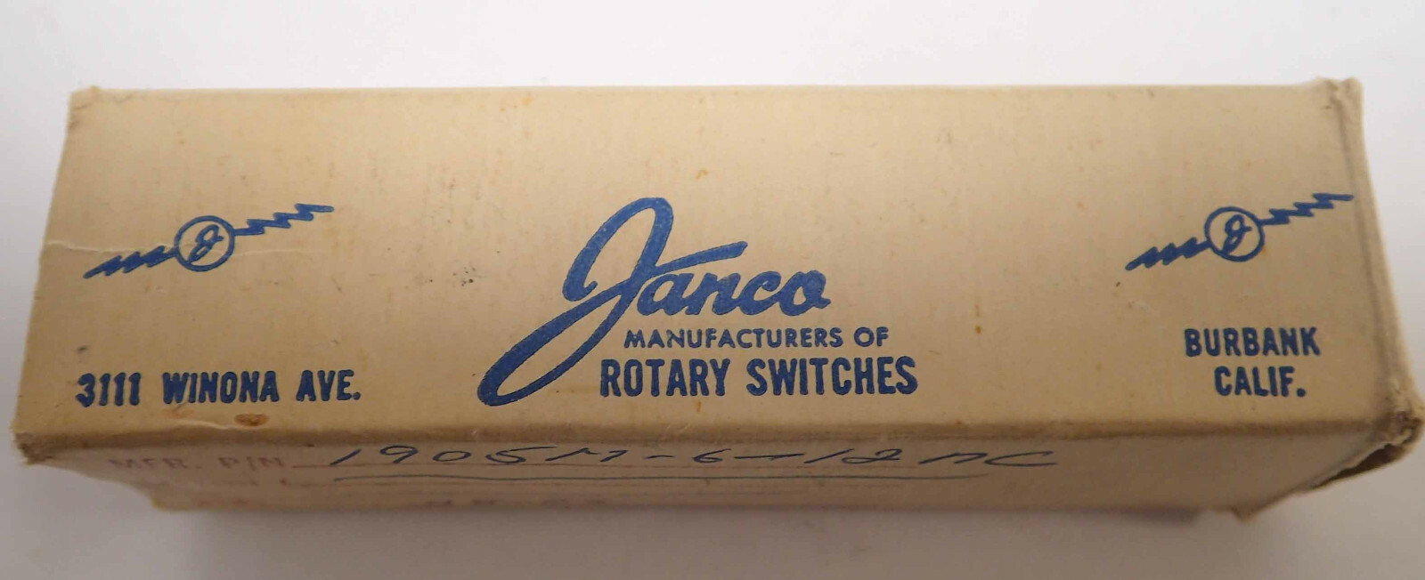 NEW IN PACKAGE! JANCO ROTARY SWITCHES 1905M-6-12NC ANTIQUE 1 AMP 115 ...
