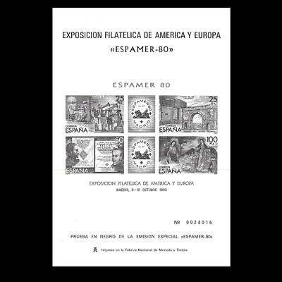 Espamer 80.1980 Pruebas Oficiales.Exposicón Filatéica América Europa ...