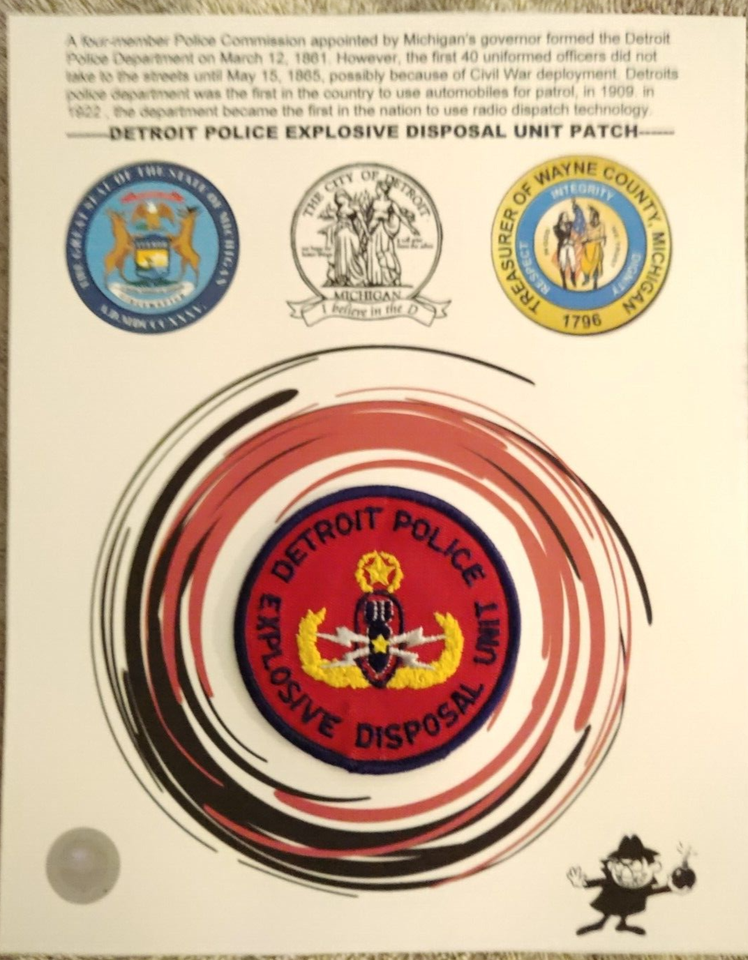 DETROIT RARE EXPLOSIVE DISPOSAL UNIT PATCH ONE OF A KIND | eBay