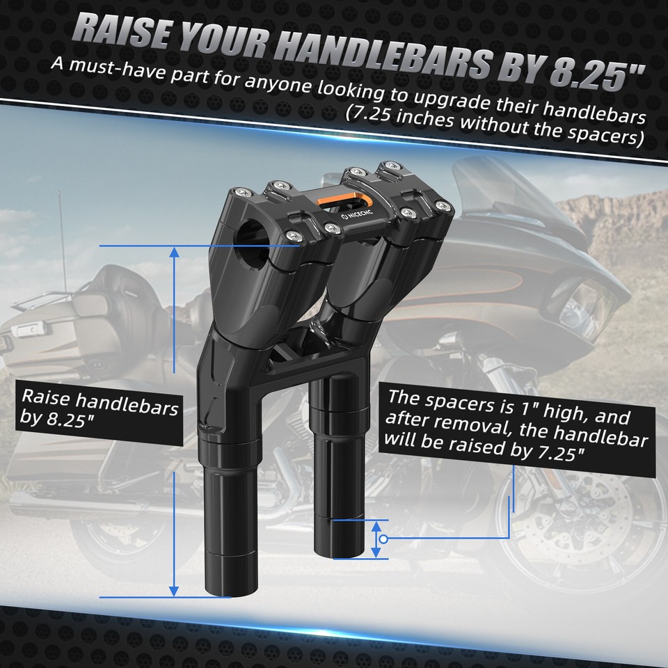 Modular Kickback Handlebar Riser Fit 1" Bar For Harley Dyna FXDFSE FXDB ...