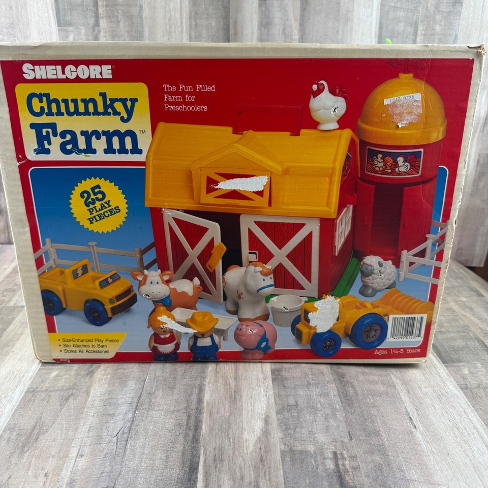 Vintage 1991 Shelcore Toys Chunky Farm Original Box Missing some ...