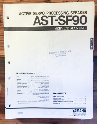 Yamaha AST-SF90 Speaker Service Manual *Original* | eBay
