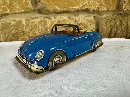 Vintage Tinplate Litho Huki VW Beetle Cabriolet Toy Car | eBay
