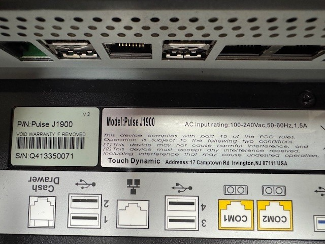Touch Dynamic pos system J1900 w/2 touch screens, 2 drawers & much more ...