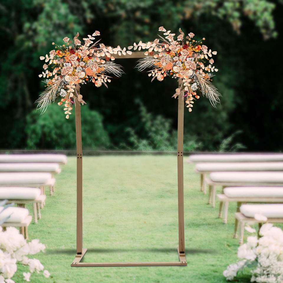 7FT Square Wedding Arch Wooden Backdrop Stand Wedding Ceremony Arch ...