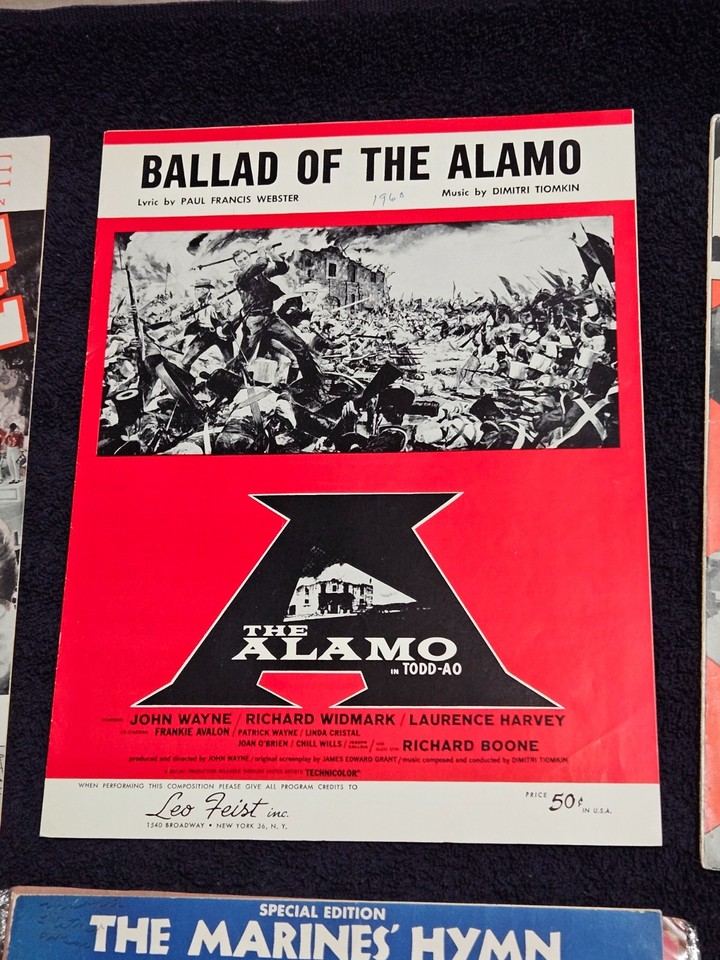 6 Sheet Music Lot-Hollywood Movies-FRED ASTAIRE/JOHN WAYNE/LIZ TAYLOR ...